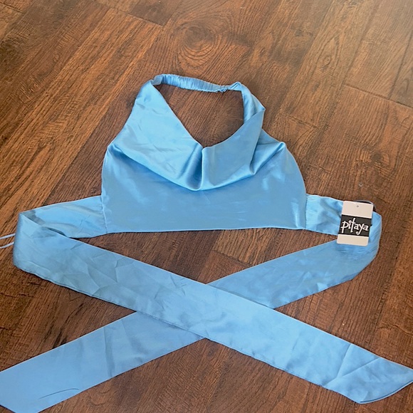 Pitaya | Tops | Pitaya Backless Satin Drape Halter Crop Top Color Ash ...